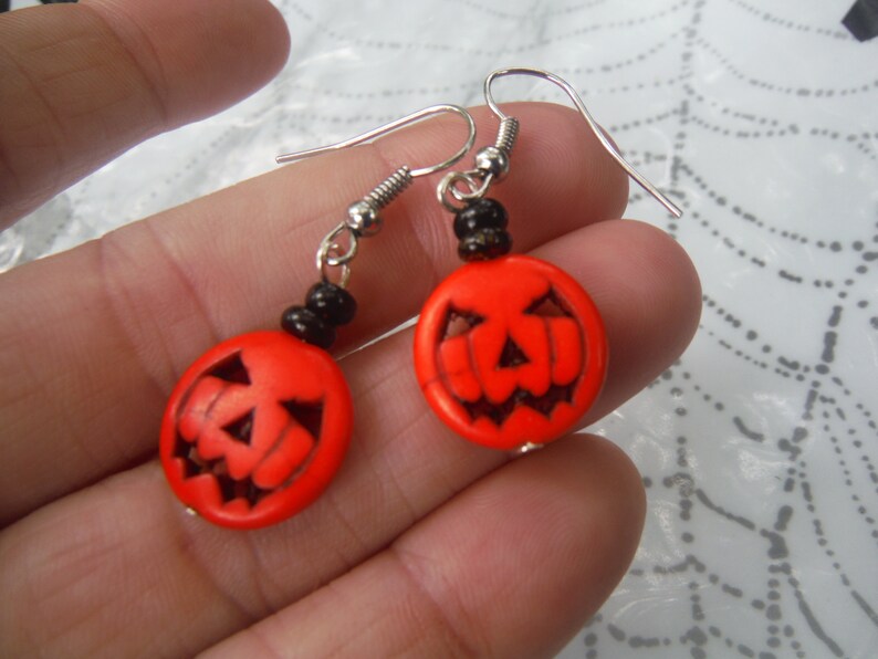 Halloween Earrings Spooky Jewelry Pumpkin Earring Spooky - Etsy