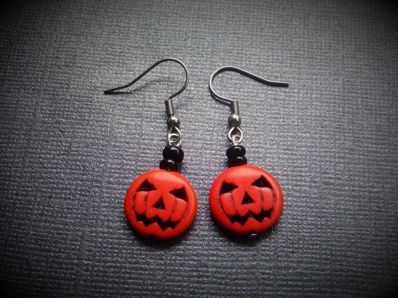 Halloween Earrings Spooky Jewelry Pumpkin Earring Spooky - Etsy