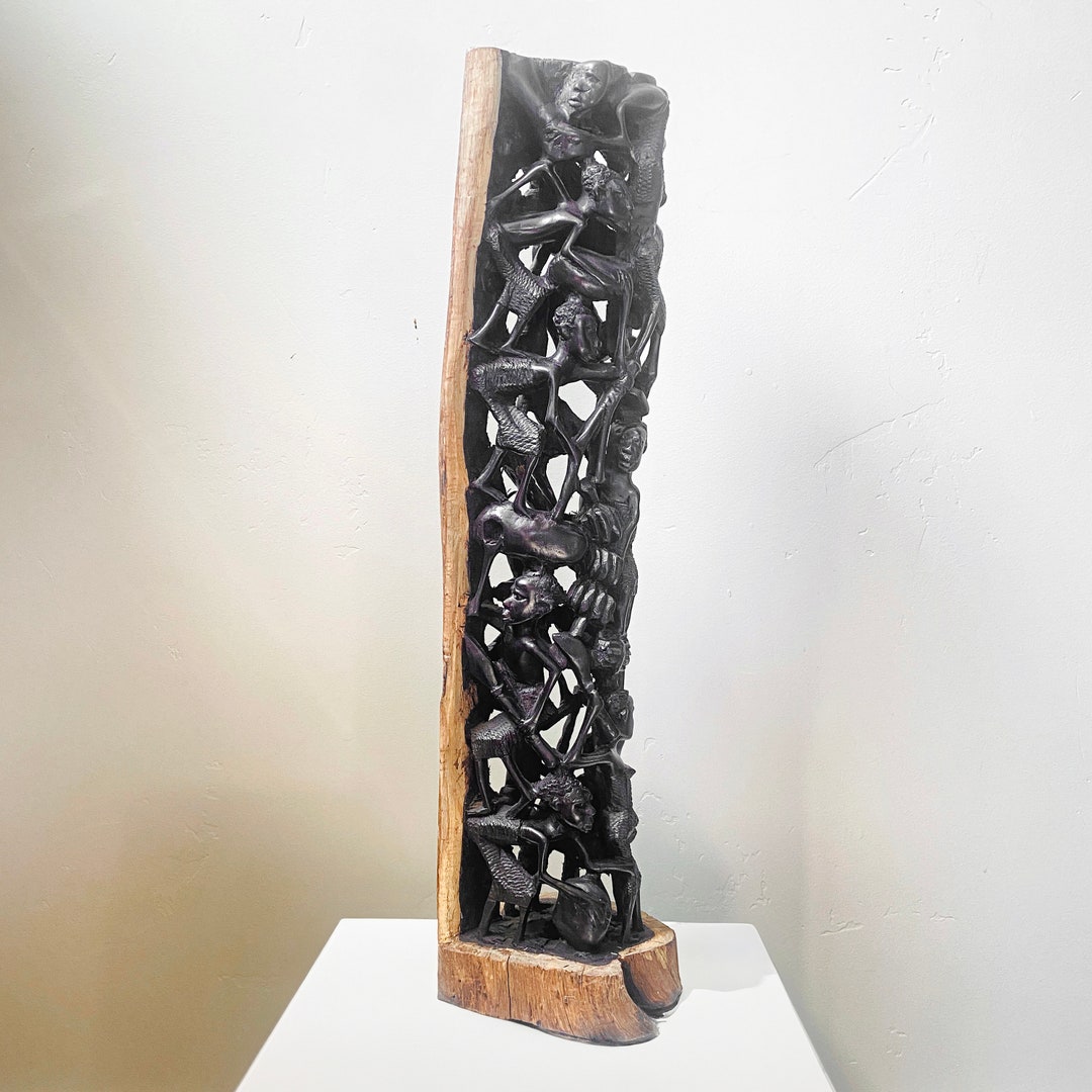 23 Ebony Makonde Tree of Life African Figurine & Carving ujamaa Ebony ...