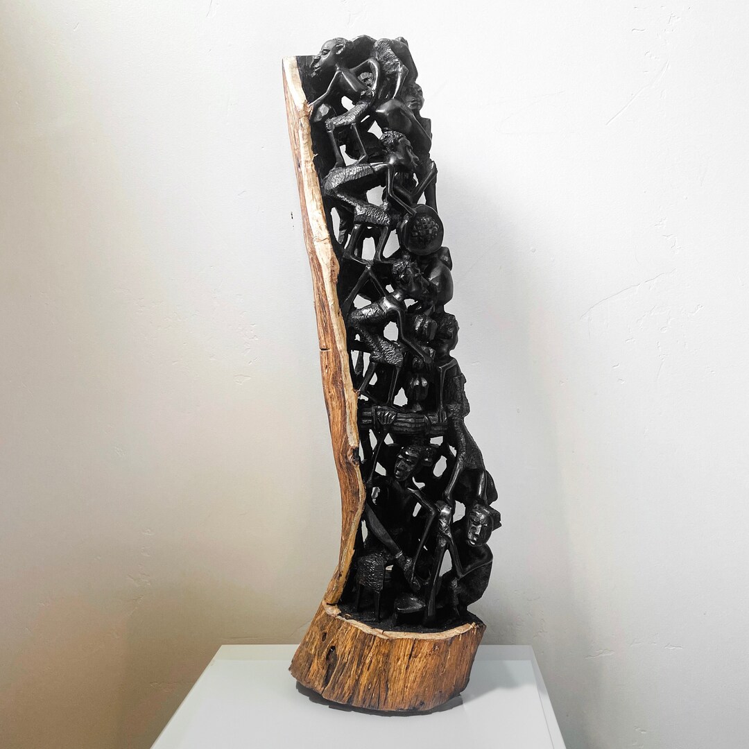 24 Ebony Makonde Tree of Life African Figurine & Carving ujamaa Ebony ...