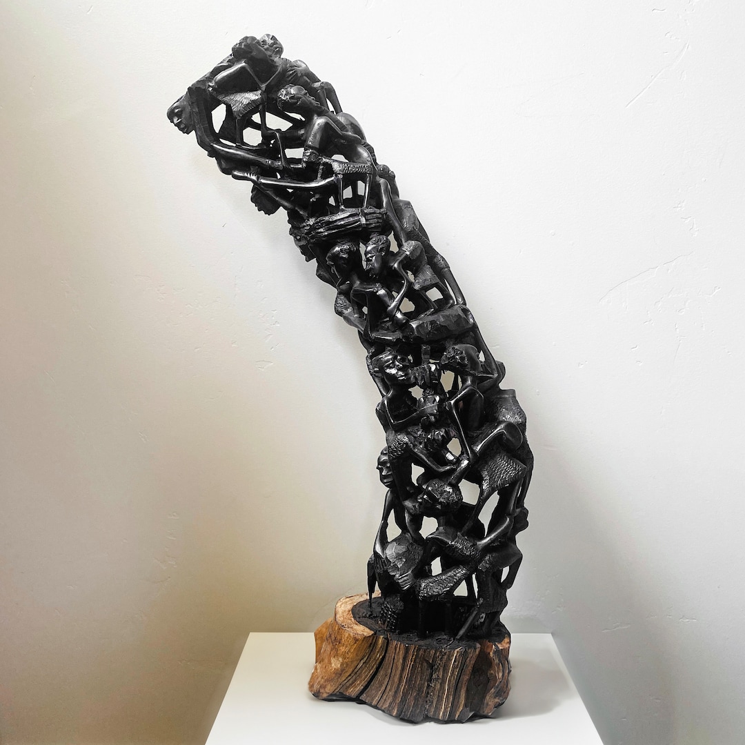 24” Ebony Makonde Tree of Life African Figurine & Carving |ujamaa Ebony ...