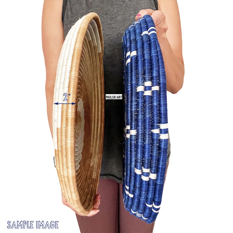 16" XL Rwanda Basket | African Basket | Sisal African Wall Basket ...