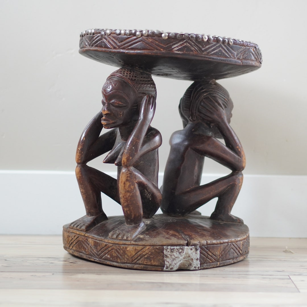 OLD Luba African Stool Antique African Stool African End Table African ...