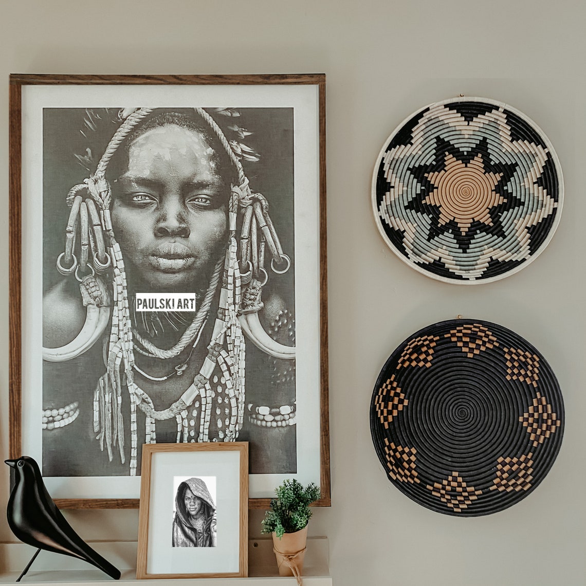 16" XL Rwanda Basket | African Basket | Sisal African Wall Basket ...