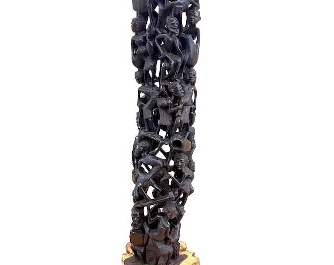 25” Ebony Makonde Tree of Life African Figurine & Carving |ujamaa Ebony ...