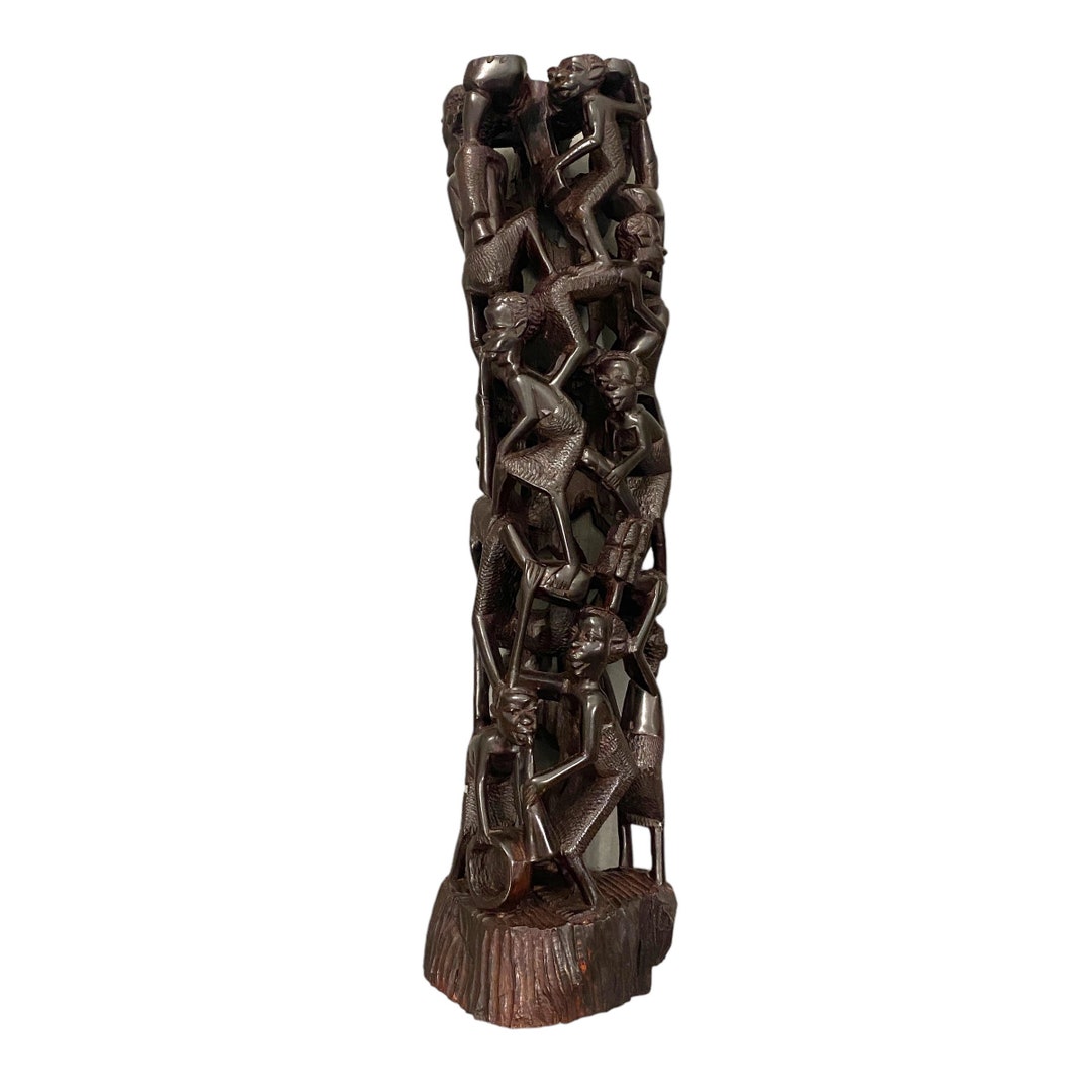 Ebony Makonde Tree of Life African Figurine & Carving ujamaa Ebony ...