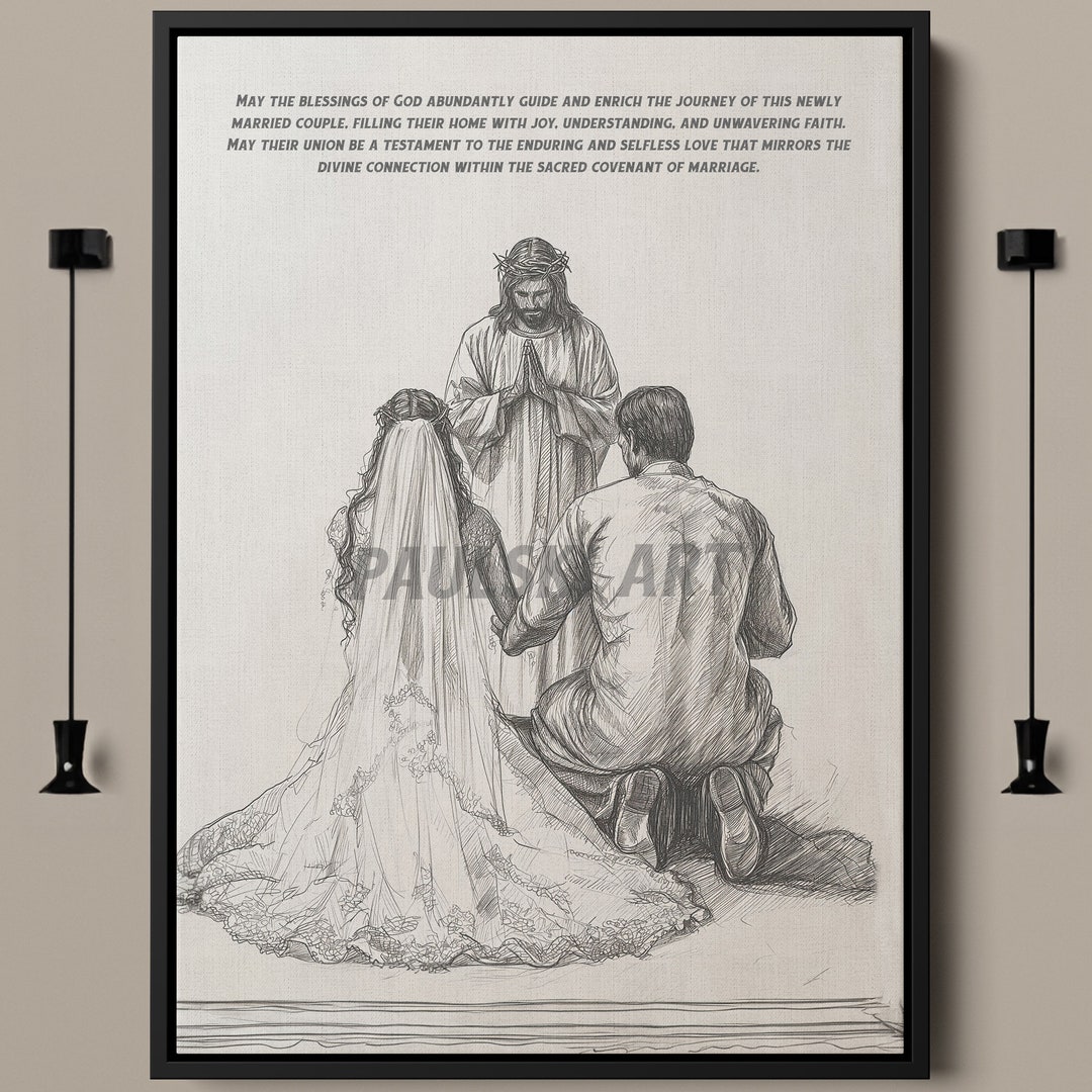 20x30 Framed Canvas Married Couple Blessing Wedding Gift Jesus Christ ...