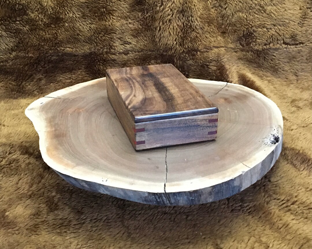 Handmade Hardwood Shedua Box With Black Walnut Magnetic Lid - Etsy