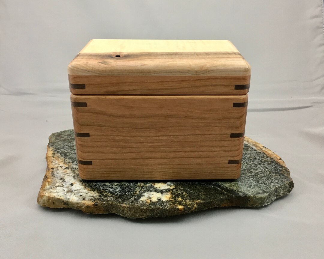 Cherry and Curly Maple False Bottom Box - Etsy