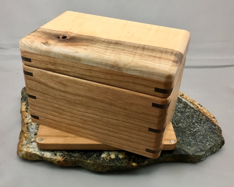 Cherry and Curly Maple False Bottom Box - Etsy