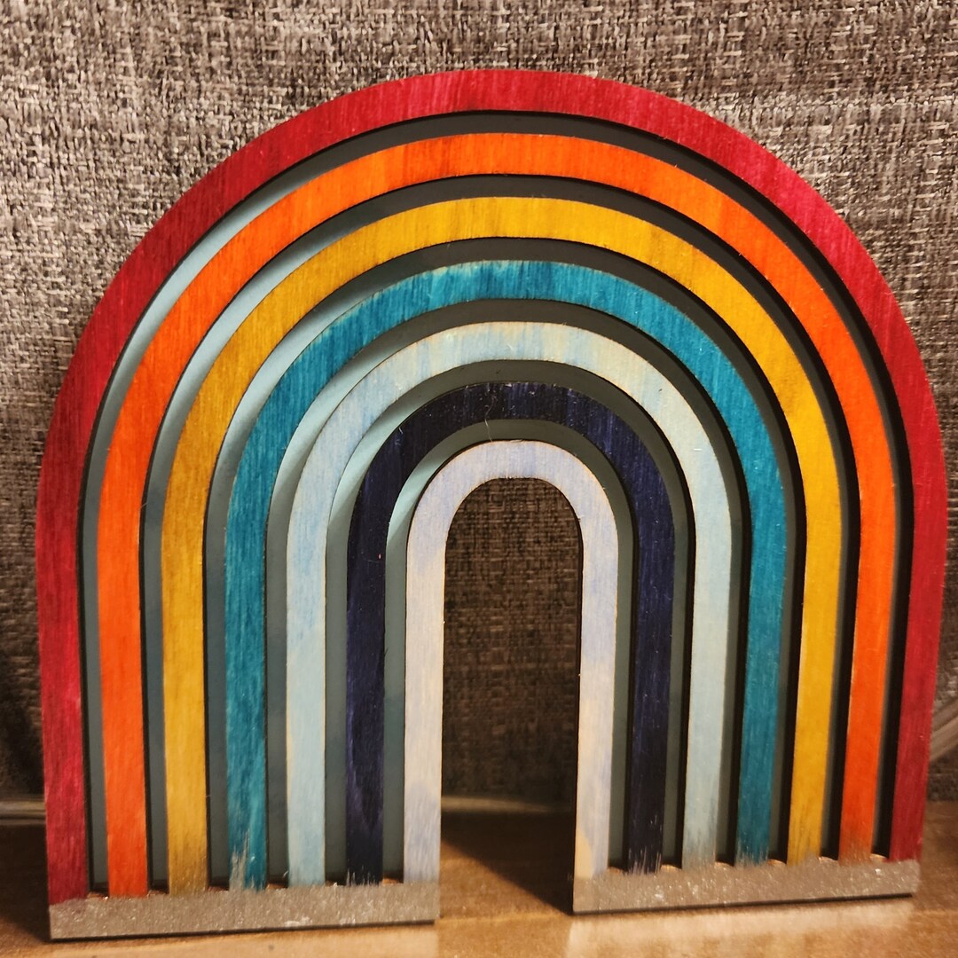 Boho Rainbow Wood Decor - Etsy