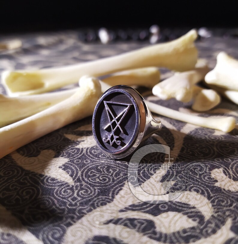 Lucifer Sigil Signet Ring 925 Silver | Etsy