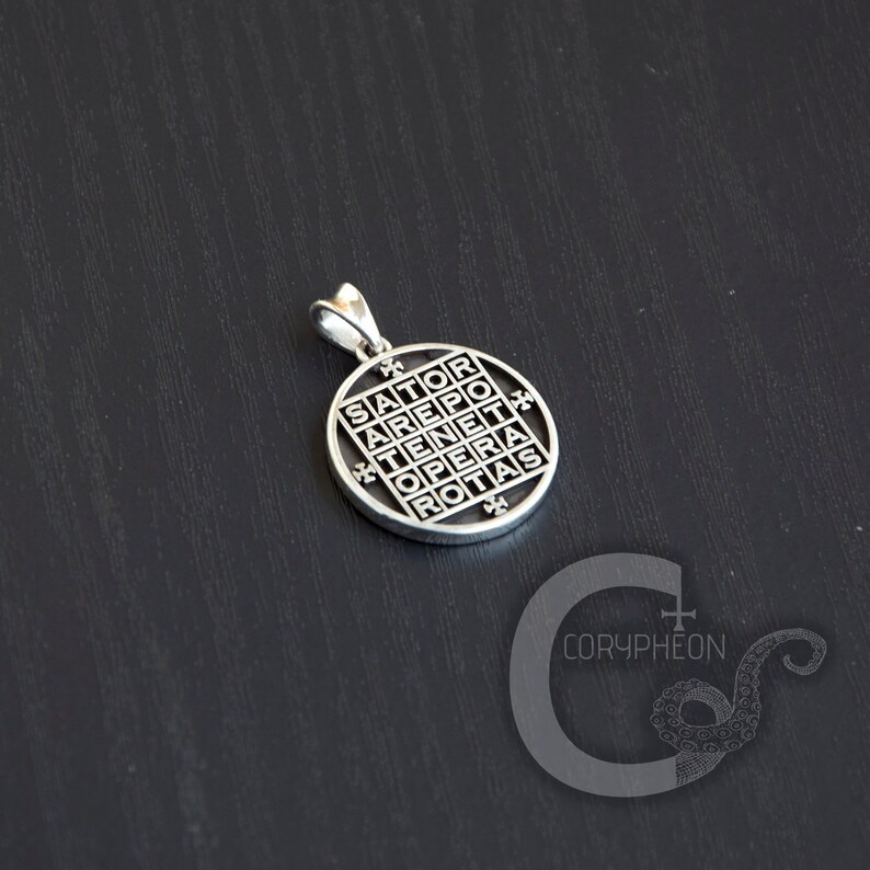 Sator Square Double-faced Pendant 925 Silver | Etsy