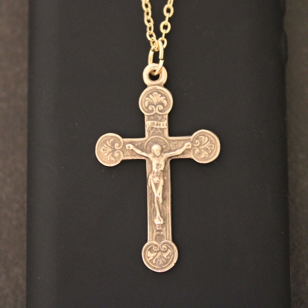 Gold Catholic Cross - Etsy