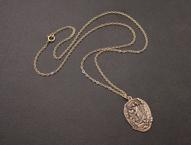 Agnus Dei Easter Medal Necklace 14k Gold Filled Chain - Etsy