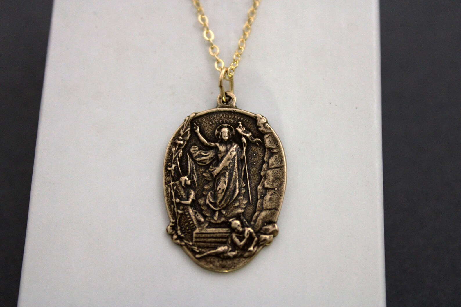 Agnus Dei Easter Medal Necklace 14k Gold Filled Chain - Etsy