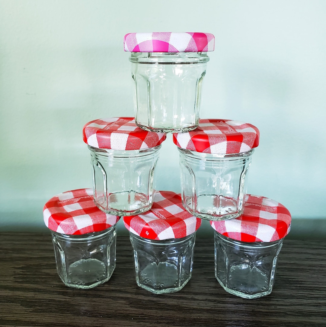 6 Bonne Maman Assorted Red/pink Mini Jelly Jam Jars Candle Making Stash ...