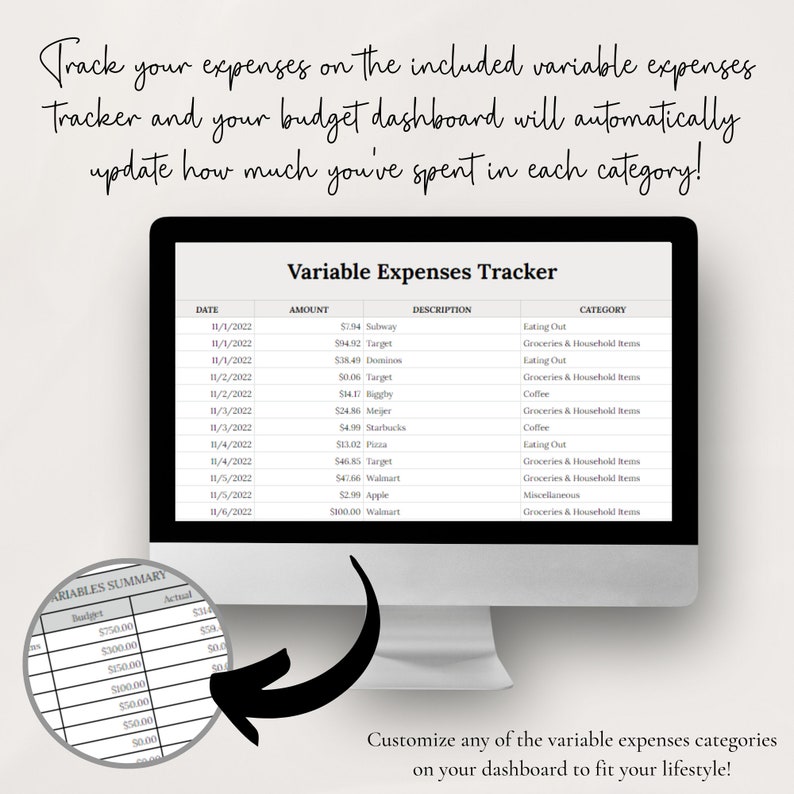 Budget Spreadsheet Monthly Digital Finance Planner Family Budgeting ...