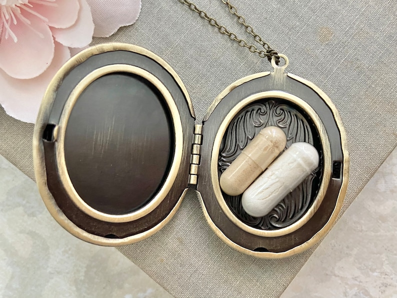 Lily of the Valley Locket Necklace, Vintage Cameo Necklace, Large Cameo ...