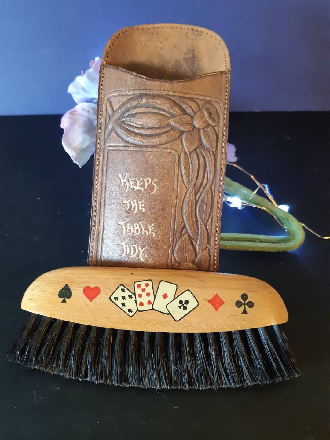Vintage Card Table Brush in Leather Case, Bridge ,whist Interest - Etsy