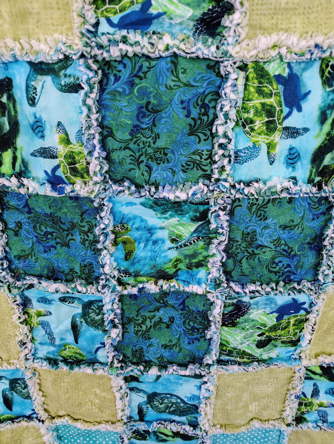 Sea Turtle Rag Style Quilt - Etsy