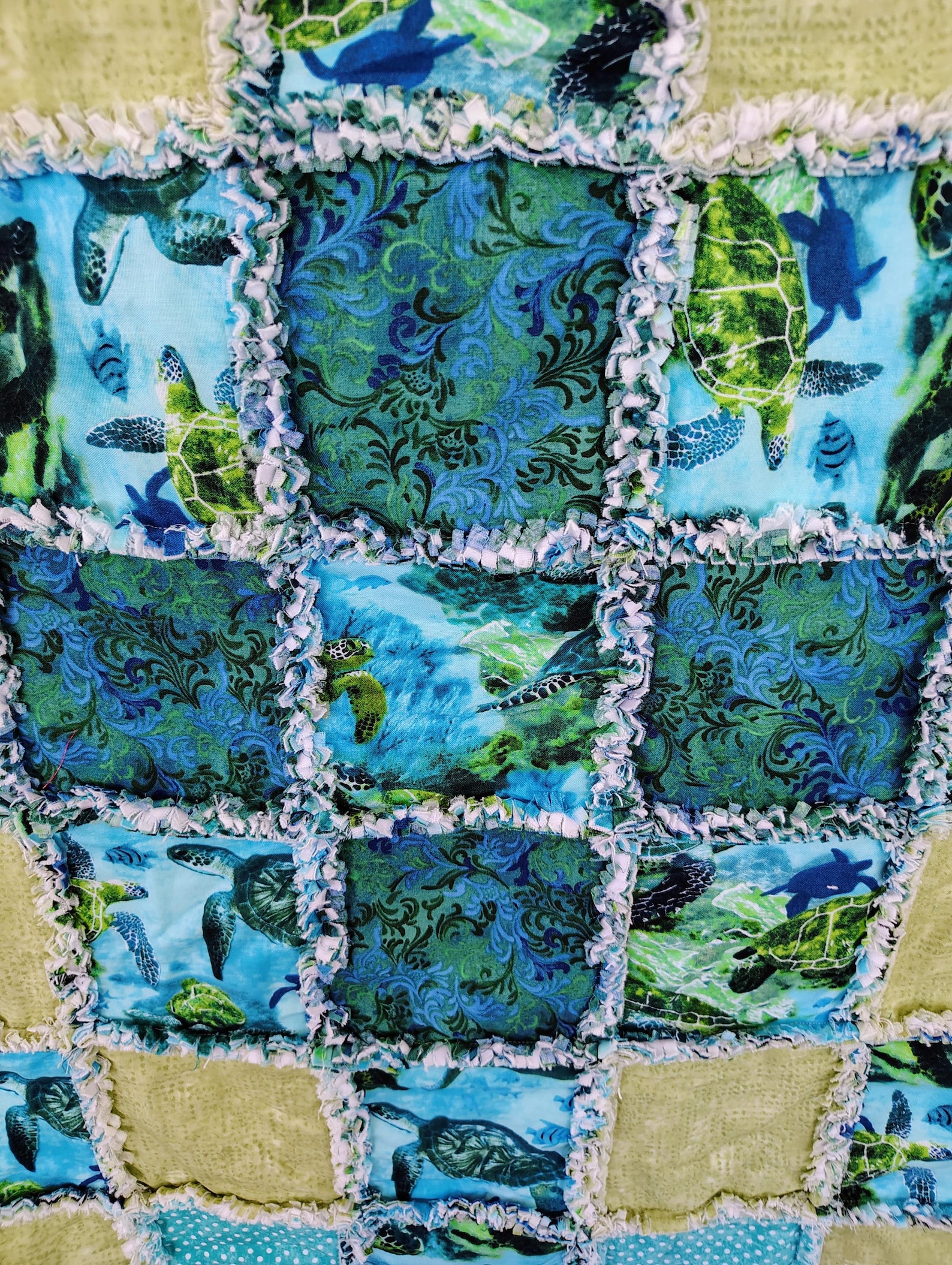 Sea Turtle Rag Style Quilt - Etsy