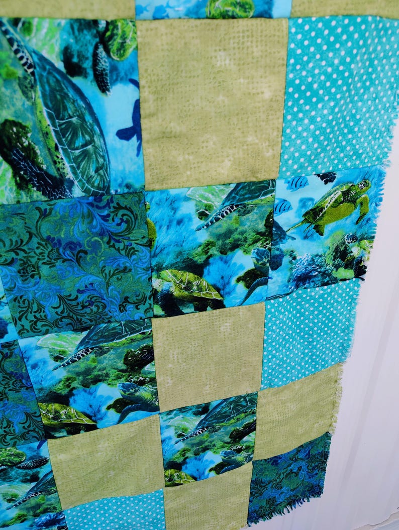 Sea Turtle Rag Style Quilt - Etsy