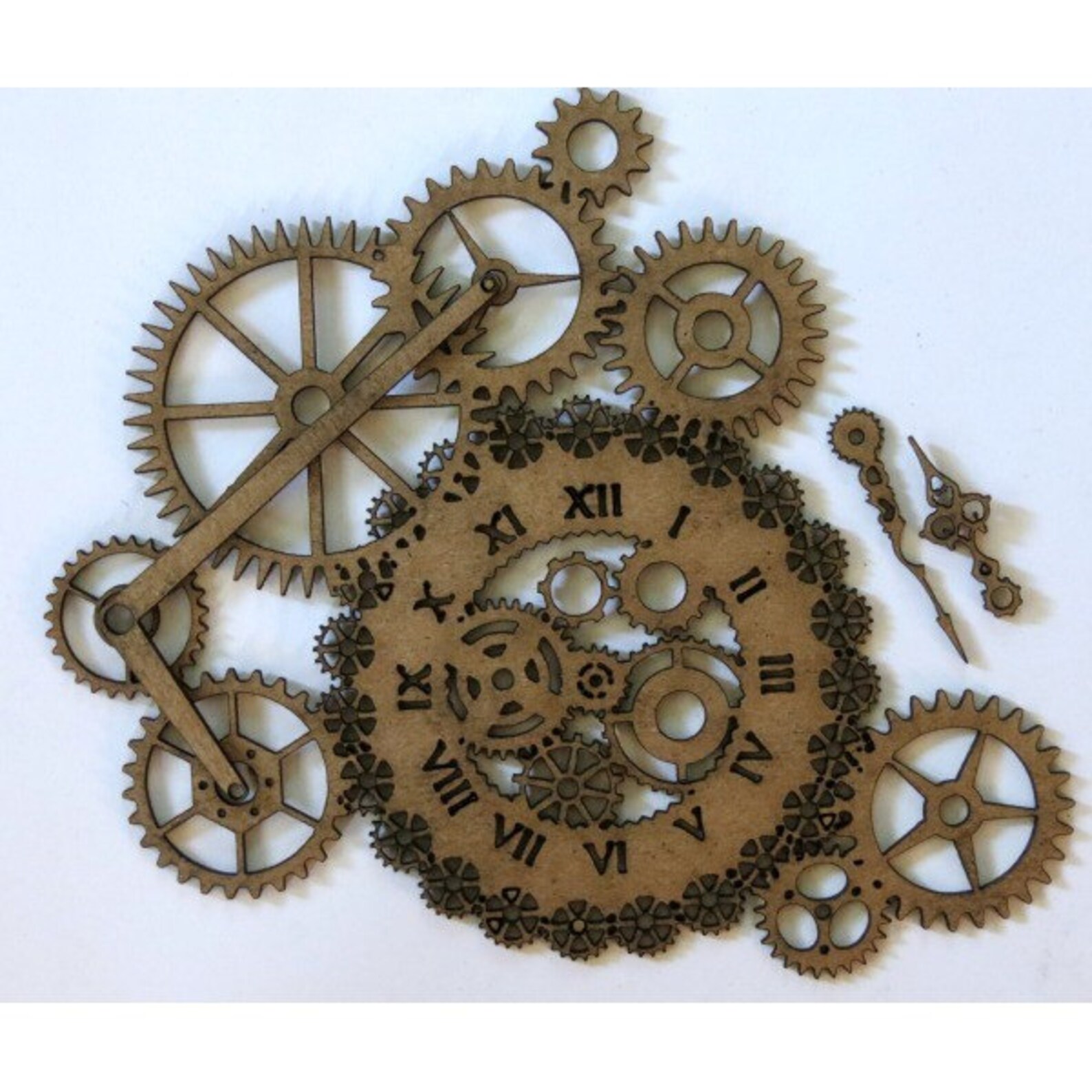 Steampunk Clock and Gear With Clock Hands Laser Cut - Etsy
