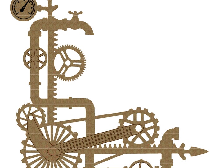 Steampunk Pipe Corner Laser Cut Chipboard Decorative Chipboard Creative Embellishments ...