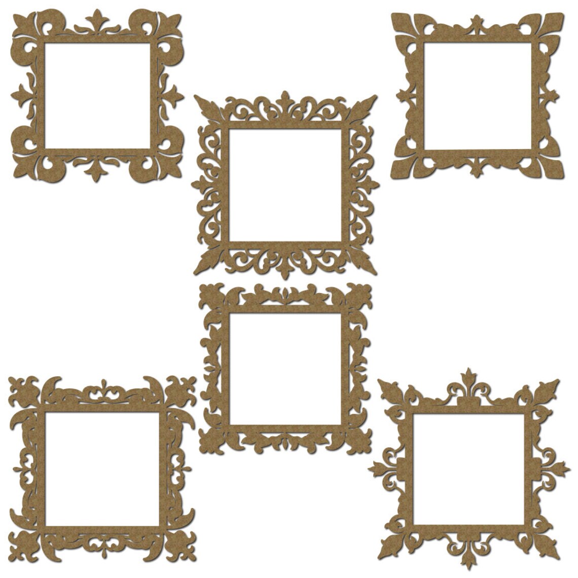 Square Ornate Mini Frames Laser Cut Chipboard Decorative - Etsy