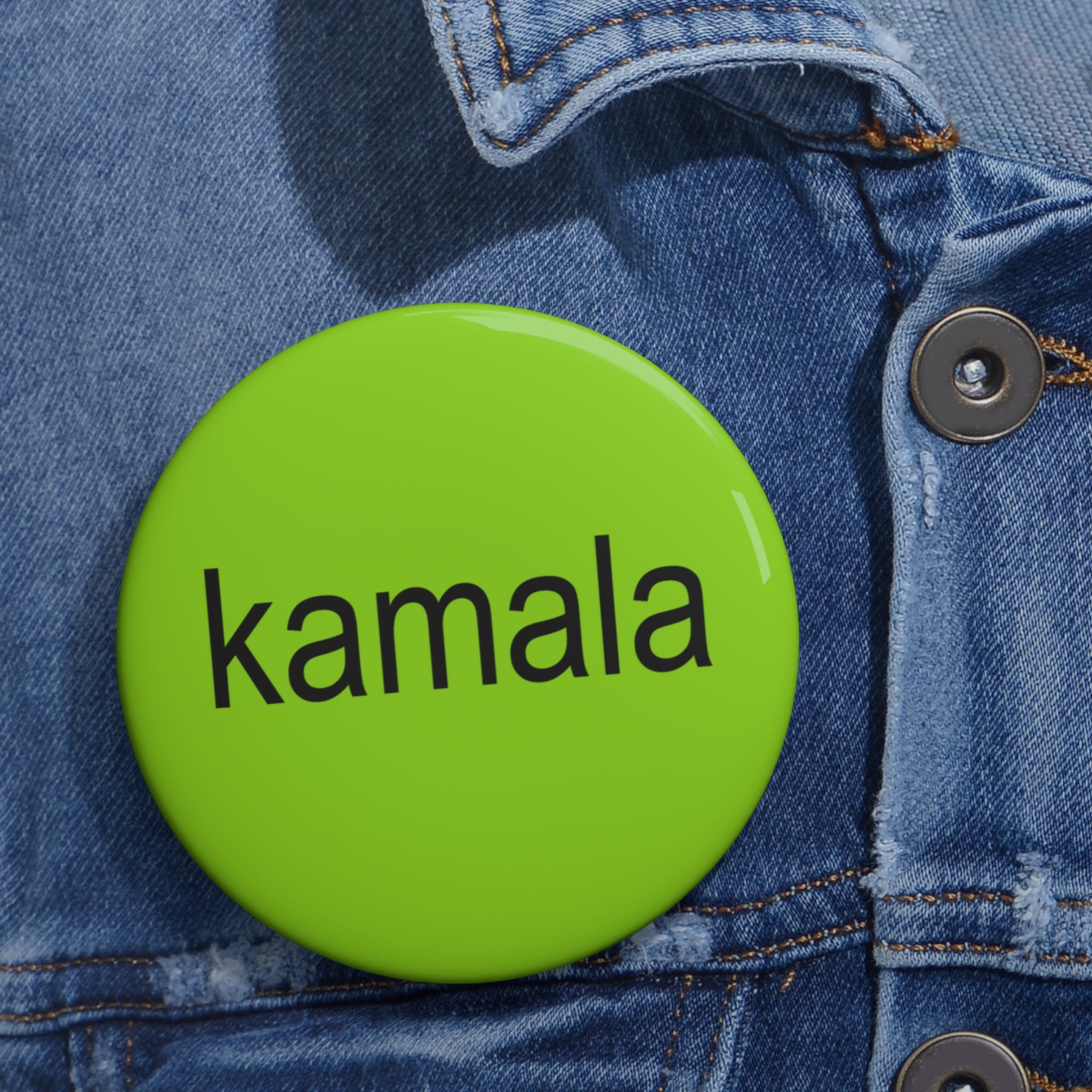 Kamala Button Pin - Kamala | Kamala Brat Lapel Pin Button - Green ...