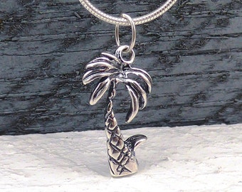 Sterling Silver Palm Tree Necklace With Coconuts Hand Stamped - Etsy
