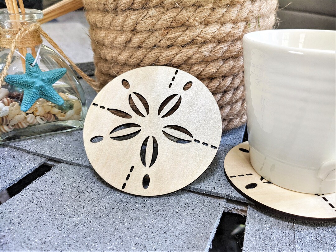 Sand Dollar Coasters Beach Decor Coastal Decorations Wood - Etsy