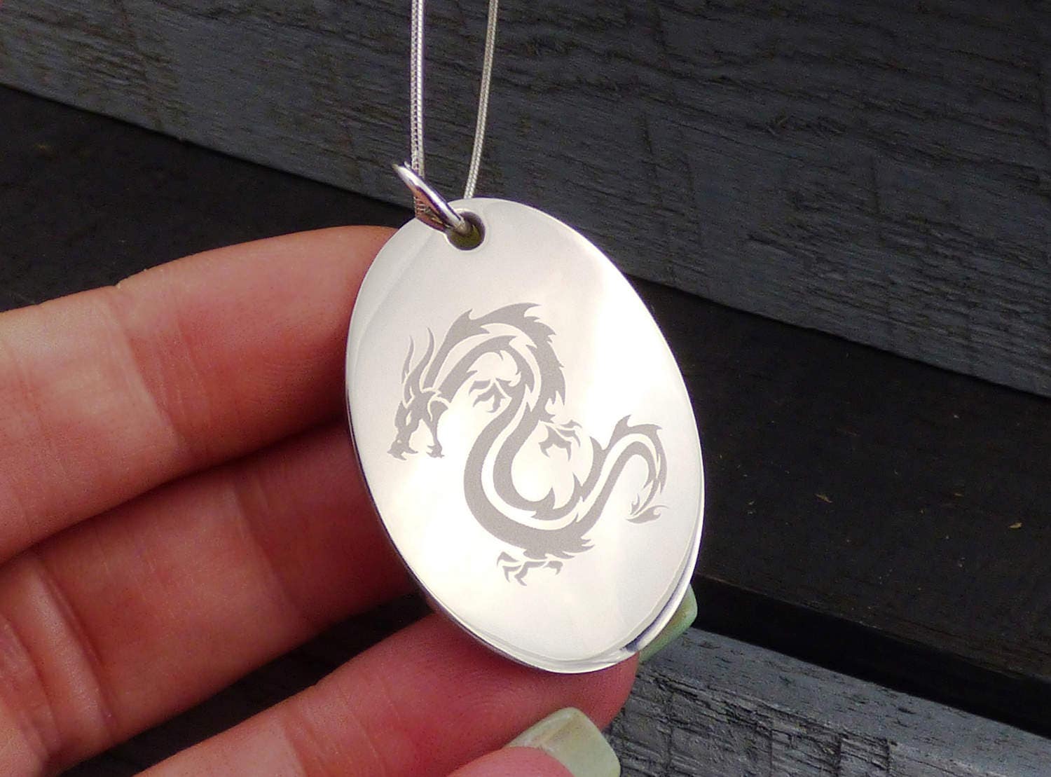 Personalized Dragon Necklace Custom Dragon Pendant Sterling - Etsy