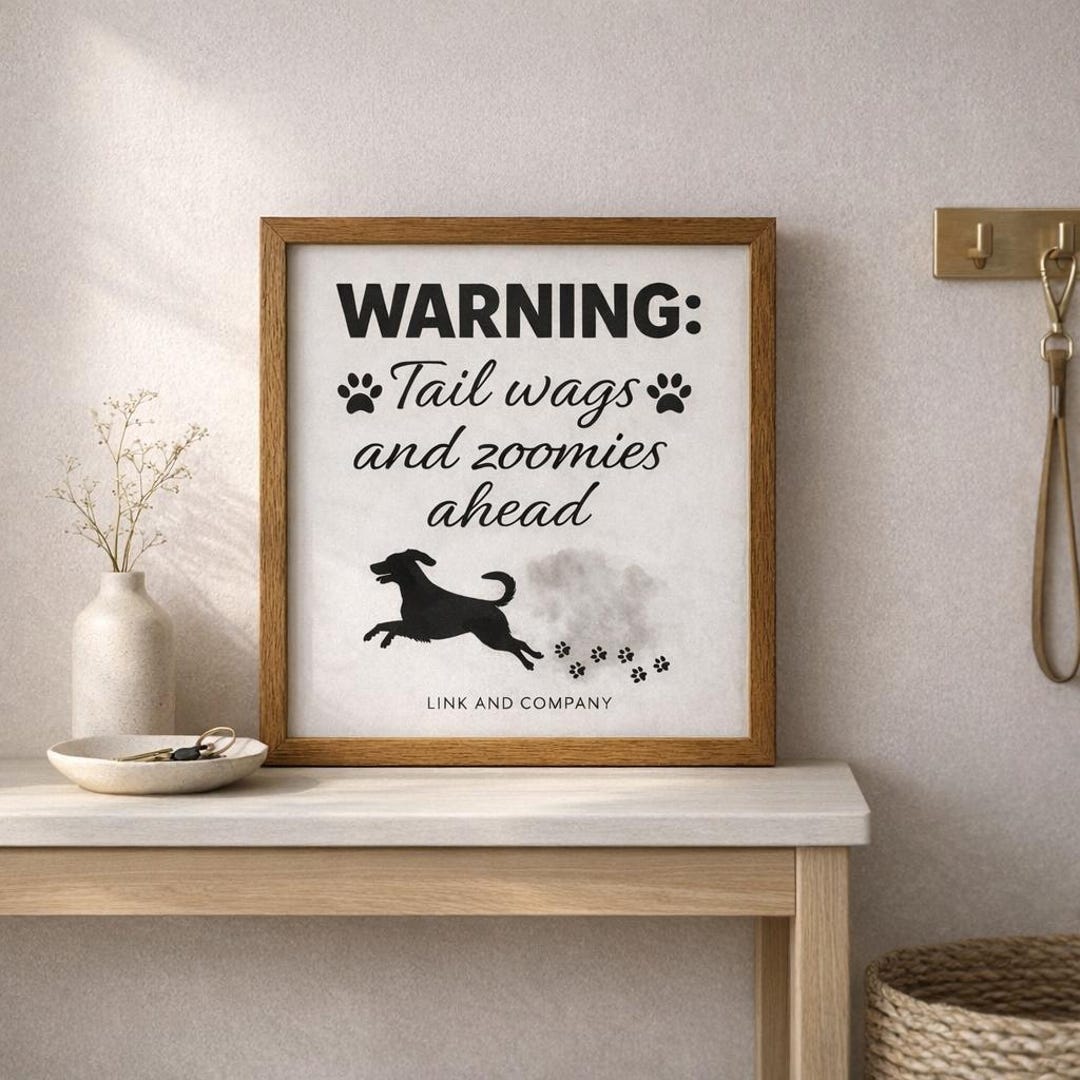 Dog Quote Print, Funny Dog Wall Art Printable, Zoomies Warning Sign ...