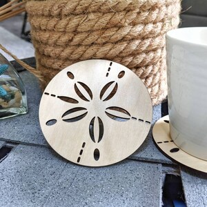 Sand Dollar Coasters Beach Decor Coastal Decorations Wood - Etsy