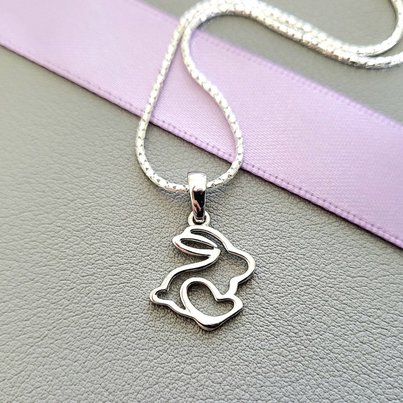 Silver Bunny Charm - Etsy