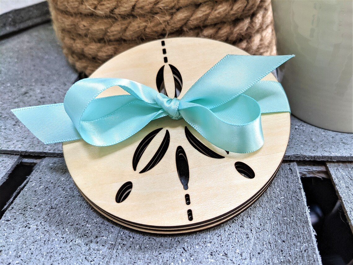 Sand Dollar Coasters Beach Decor Coastal Decorations Wood | Etsy