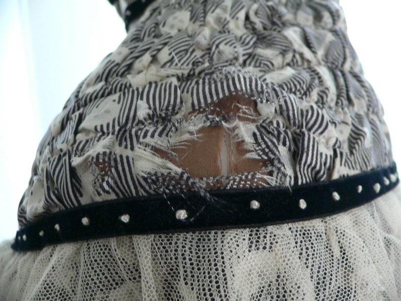 Edwardian Black and White Print Ruched Pleated Silk Monobosom - Etsy