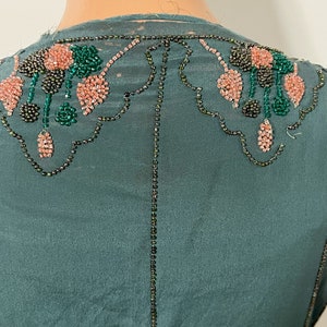 1920's Dark Teal Beaded Dress - AS IS , for Pattern, Study or Repair - Etsy
