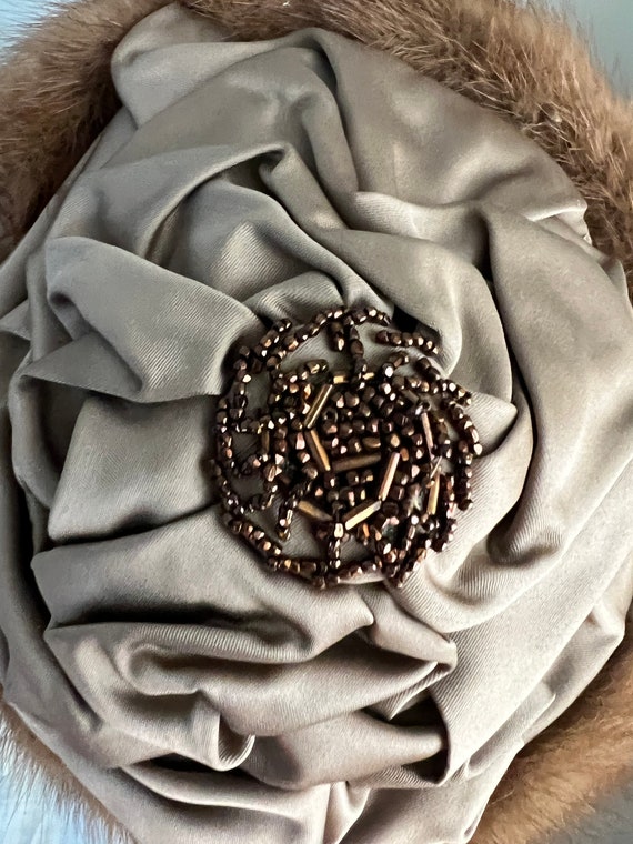 1960s Mink and Satin With Copper Beading - Gem