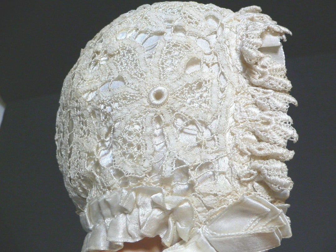 Antique 1920's - 30's Tape Lace Baby or Doll Bonnet - Etsy