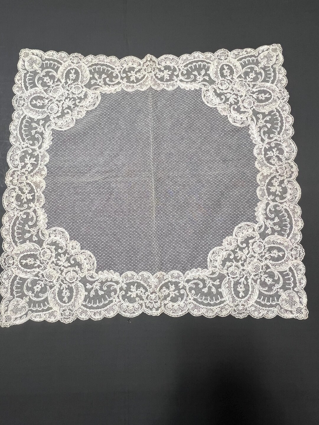 Gorgeous Antique Beige Needle Run Lace With Dotted Net Center ...