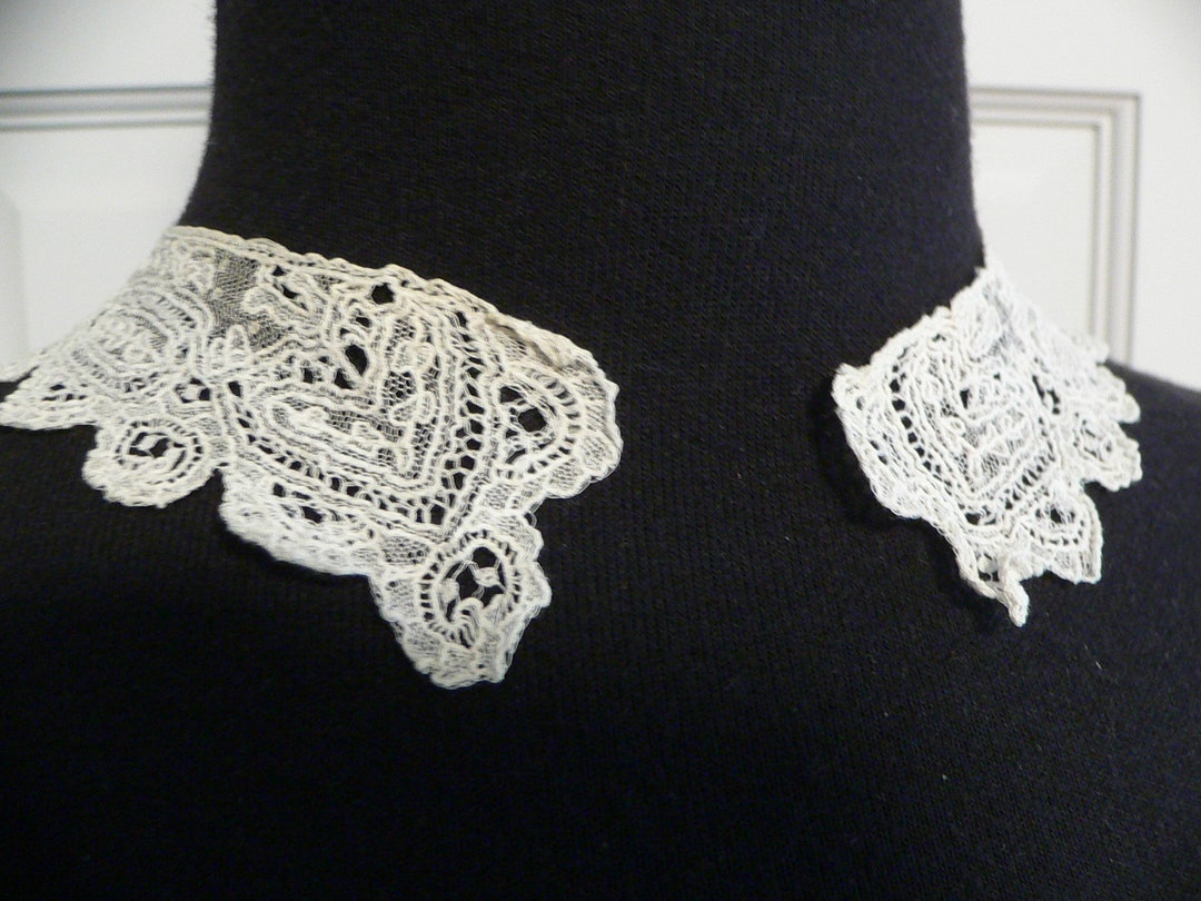 Small Antique 1900 Needle Lace Point De Gaze Collar for Dress - Etsy