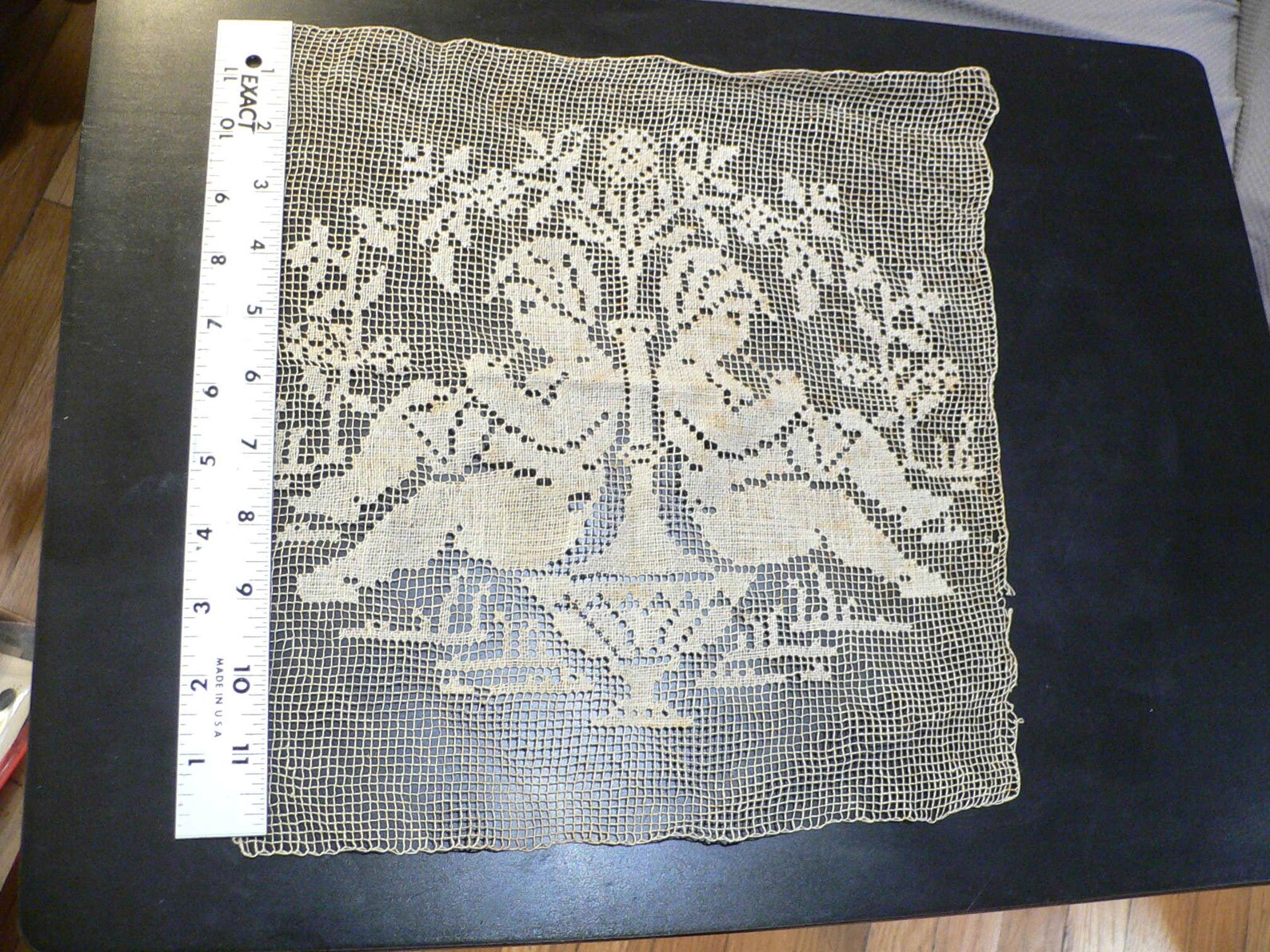 Antique Filet Lace Insert Large Filet Lace Applique Antique | Etsy