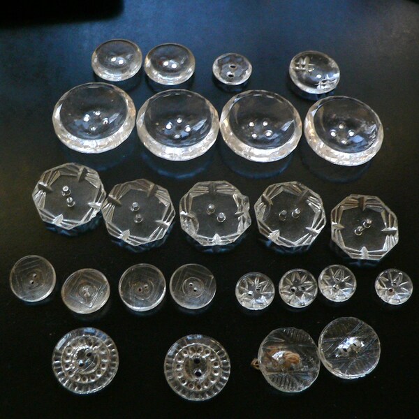Clear Glass Buttons - Etsy