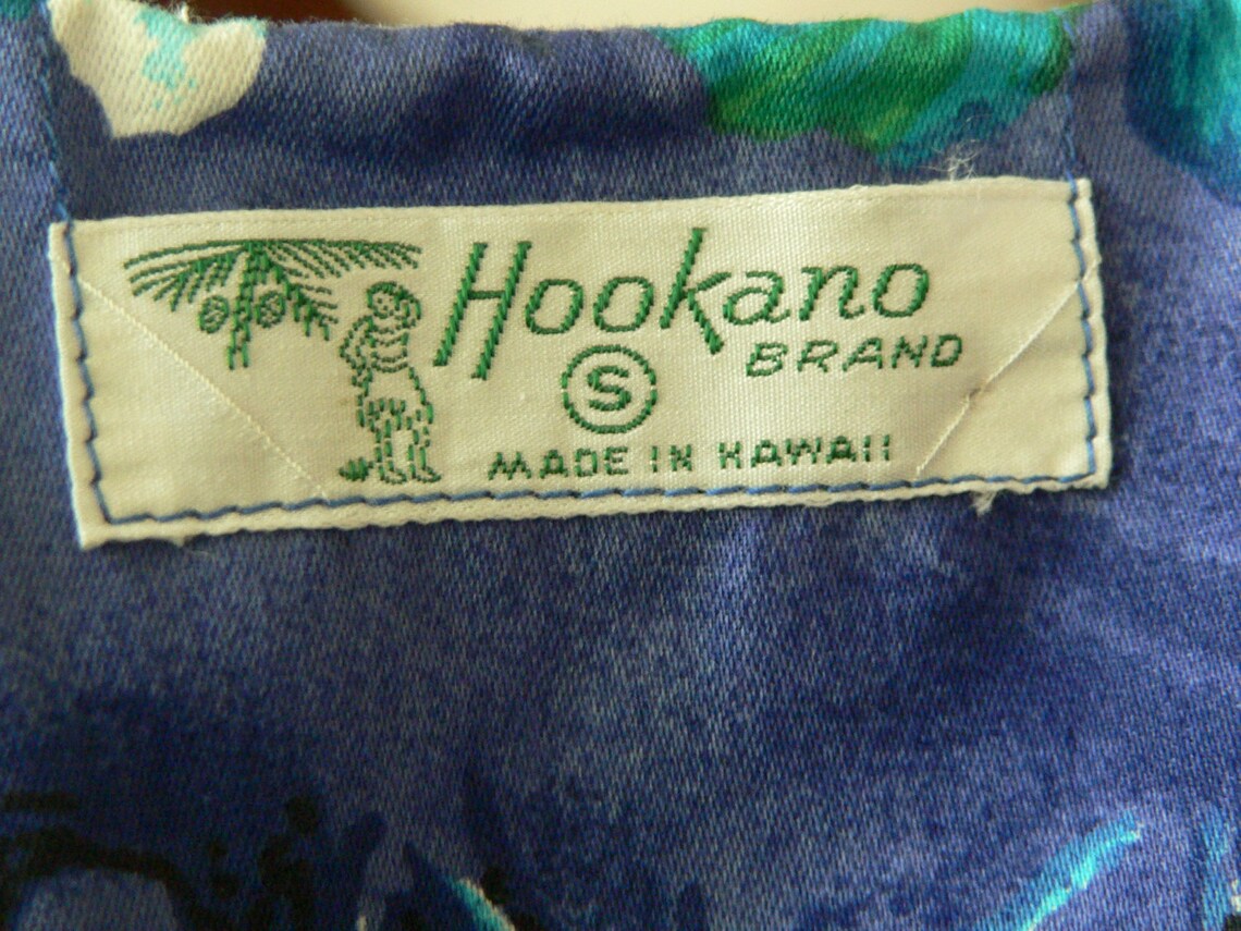 1960s 70's Hawaiian Print Long Dress by Hookano, Size Small - Etsy