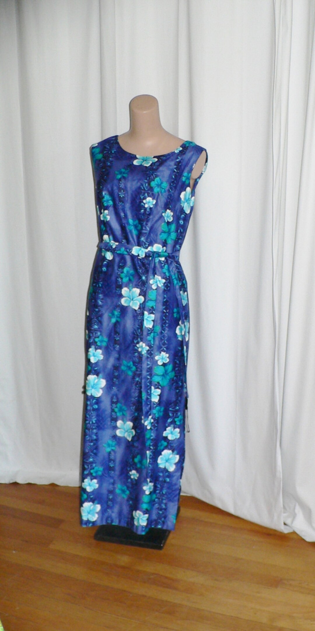 1960s 70's Hawaiian Print Long Dress by Hookano, Size Small - Etsy