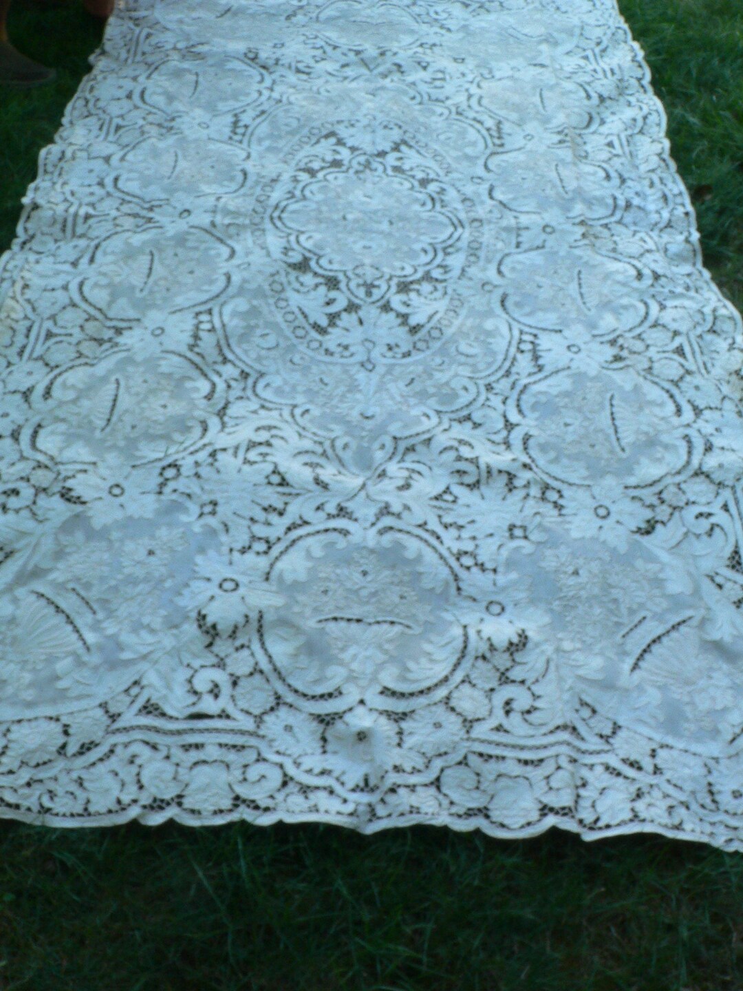 Antique Vintage Banquet Size Madeira Tablecloth and 12 Napkins - Etsy