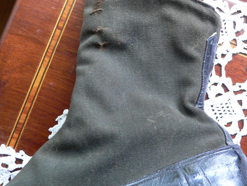 Antique Victorian Edwardian Side Button Leather and Fabric Boots - Etsy